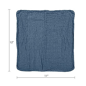 Detailer's Preference Automotive Shop Towels, Cotton, 11"x12", Blue, 50 Pack