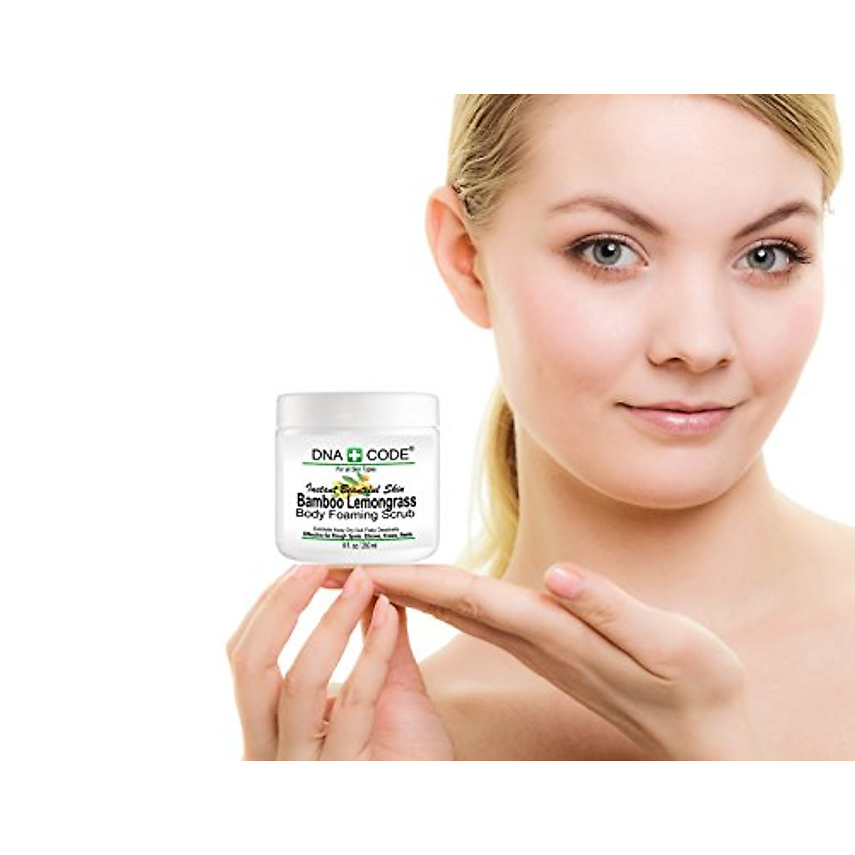 DNA Code-Magic Bamboo Lemongrass Body Foaming Scrub Cleanser,Exfoliate Away, Dirt, Deadcells, Dry Flaky, Dulling Skin