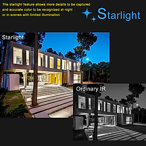 PANOEAGLE 8MP Starlight IR Eyeball Network Camera, 2.8mm Fixed Lens，Low Illumination Outdoor Camera with Built-in MIC, Max. 256 GB SD Card Slot