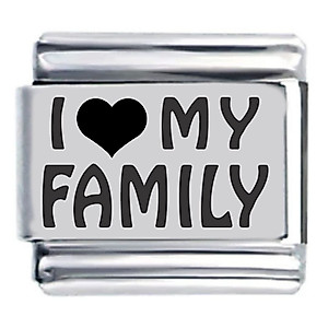 I Heart my Family Laser Etched Italian Charm