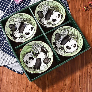 Ceramic Rice Bowls set, Lovely Panda Bowl Serving Soup Rice, As a Good Gift (4)