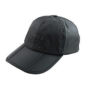 Sumolux Men Women Outdoor Rain Sun Waterproof Quick-Drying Long Brim Collapsible Portable Hat Black