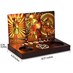 Tarot Card Holder Stand for the 3-Card Reading Tarot Card Stand Display Daily Oracle Card Stand Altar & Witchcraft Supplies Moon Phase Altar Decor Witchy Gifts for Tarot Lovers Tarot Beginners.