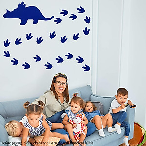 AIEX 6Pcs Dinosaur Wall Decals Dinosaur Footprints Stickers for Boys Girls Bedroom/Nursery/Classroom Decoration (Blue, Orange, Green)