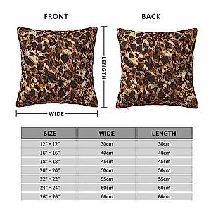 Pillowcase 16"X16" Square Decorative Throw Pillow Case Cushion Cover for Sofa Couch Car Home - Abstract Leopard Skin Dots Camo