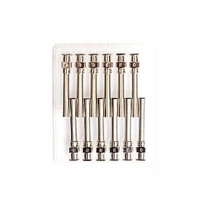 Dispense All - 12 Pack - 8 Gauge 1 Inch All Metal Blunt Tipped Dispensing Needle, Stainless Steel, Luer Lock | Refill Cartridges and Transfer Viscous Liquids Oils Glycerin Distillate Epoxy Adhesive