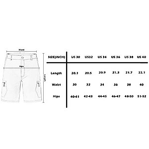 BASUDAM Men's Cargo Hiking Shorts Stretch Quick Dry Lightweight Work Shorts 6 Pockets for Camping Travel Light Grey 36