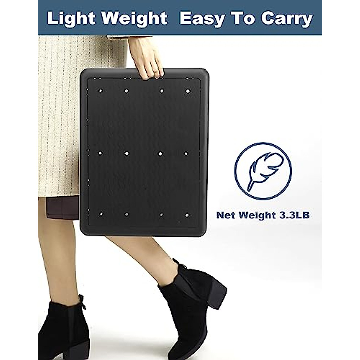 Step Stool for Adults, Heavy Duty, Anti-Slip, Ideal for Outdoor, Kitchen, Bathroom, Bedroom, Plastic, Holds 440 lbs, Half Step Ladder(Medium-Sized)