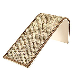 Lahas Cat Scratch Pad,Scratching Ramp,Cat Floor Scratcher,100% Natural Sisal,Wooden Structure,Cat Toy