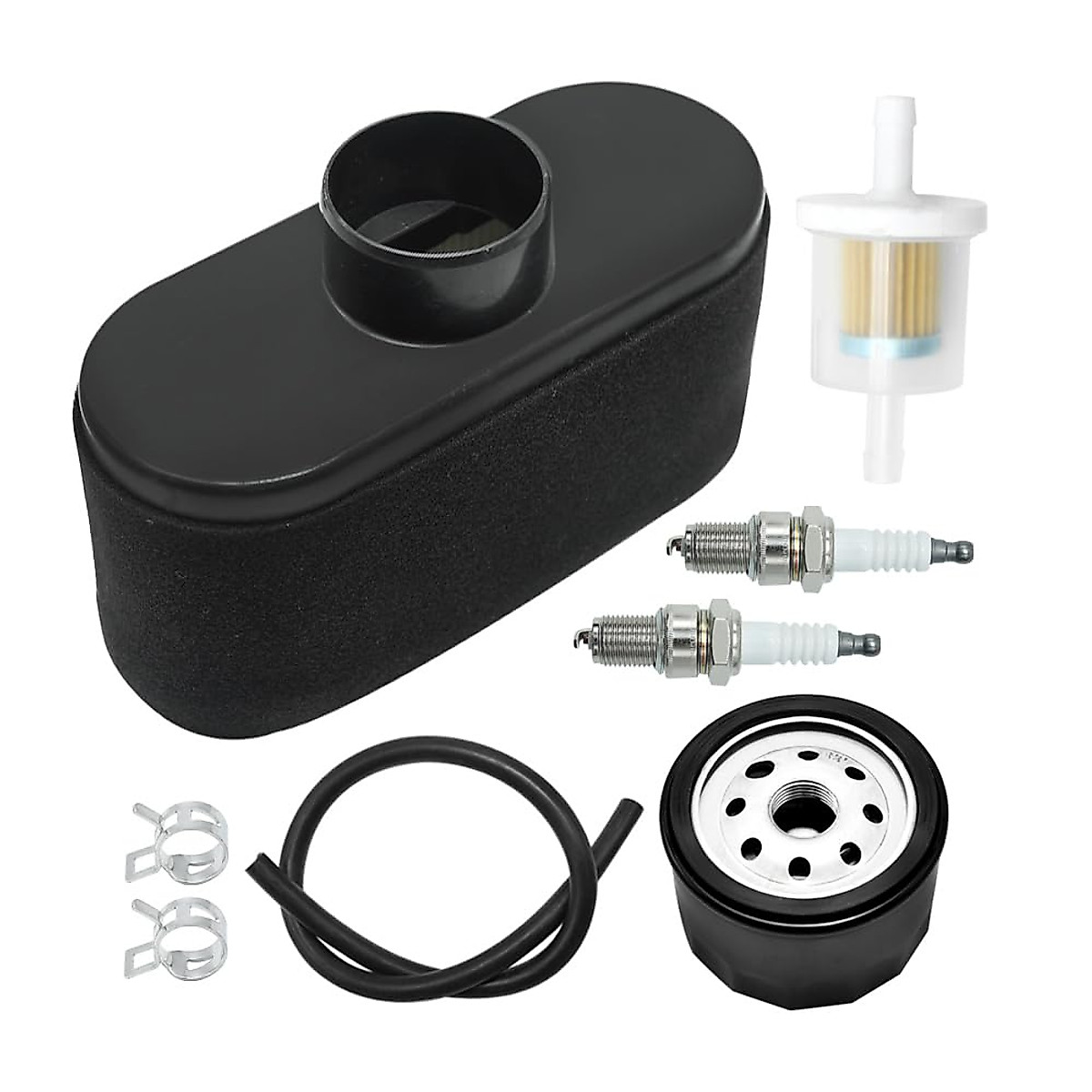 Anxingo 11013-7047 Air Filter 49065-7007 Oil Filter Spark Plug for Kawasaki FR651V FR691V FR730V FS481V FS541V FS600V FS651V FS691V 4-Stroke Engine John Deere BobCat Gravely Lawn Mower Tune Up Kit