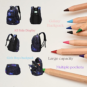 VIDOSCLA Galaxy Kids Rolling Backpack for Boys Primary Students Wheeled Bookbags for School