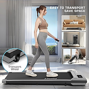 FUNMILY Walking Pad Treadmill with Incline, Under Desk Treadmill 300 lb Capacity, 2.5HP Portable Treadmills for Home Office, 3 in 1 Walking Jogging Running Machine with Shock Absorption, LED Display