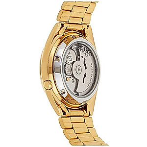 Seiko Men's SNXL72 Seiko 5 Automatic Gold-Tone Stainless Steel Bracelet Watch with Patterned Dial