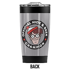 Logovision Where's Waldo Champion Stainless Steel Tumbler 20 oz Coffee Travel Mug/Cup, Vacuum Insulated & Double Wall with Leakproof Sliding Lid | Great for Hot Drinks and Cold Beverages