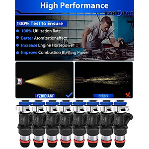 YZHIDIANF 17113698 Fuel Injectors FJ315 Fits For:-Chevy Silverado 1500 2500 3500 Tahoe For:-GMC Sierra Yukon For:-Cadillac Escalade For:-Buick Rainer 4.8 L 5.3 L 6.0 L 2001-2007, 17113553 (8pcs)
