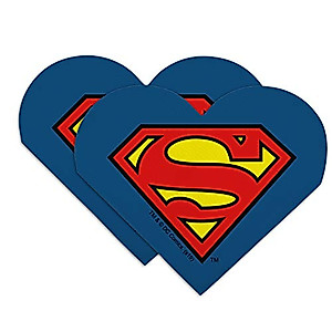 Superman Classic S Shield Logo Heart Faux Leather Bookmark - Set of 2