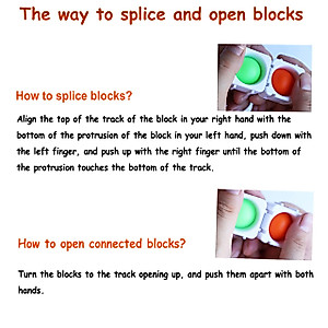24 Pcs Fidget Blocks, Push Silicone Popper Fidget Sensory Toy, Infinity DIY Pop Building Blocks, Great Tool for Classroom (White)