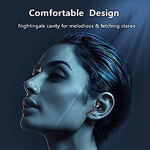 KENKUO Bluetooth Earbuds, 30ms Ultra-Low Latency, Gaming Earbuds with Breathing Light on Charging case, 13mm Driver Surround Stereo, Wireless Earphones with 35Hours Playtime, Black