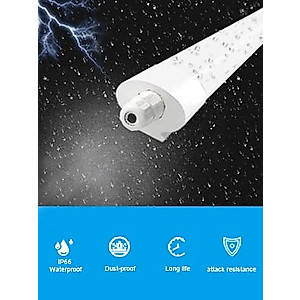 Hyskostar 2FTLED Shop Light for Garage, 3000lm/4000LM, 30W/48W Utility Light Fixture, 5000K Daylight LED Workbench Light with Power Cord, Hanging or Surface Mount, White