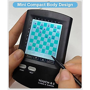 Vonset Touch Electronic Chess 8 in 1 Chess Handheld Electronic Chess Game for Kids and Adults to Learn Chess Travel Chess Set with Stylus Large LCD Display Gift
