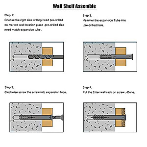 2 Layer Hair Tool Organizer Wall Mount Shelves, Rustic Blow Dryer Holder, Wooden Storage Shelf Bathroom Organizer for Hair Dryer, Curling Iron, Hot Tools, Vanity Accessories, Makeup, Toiletries