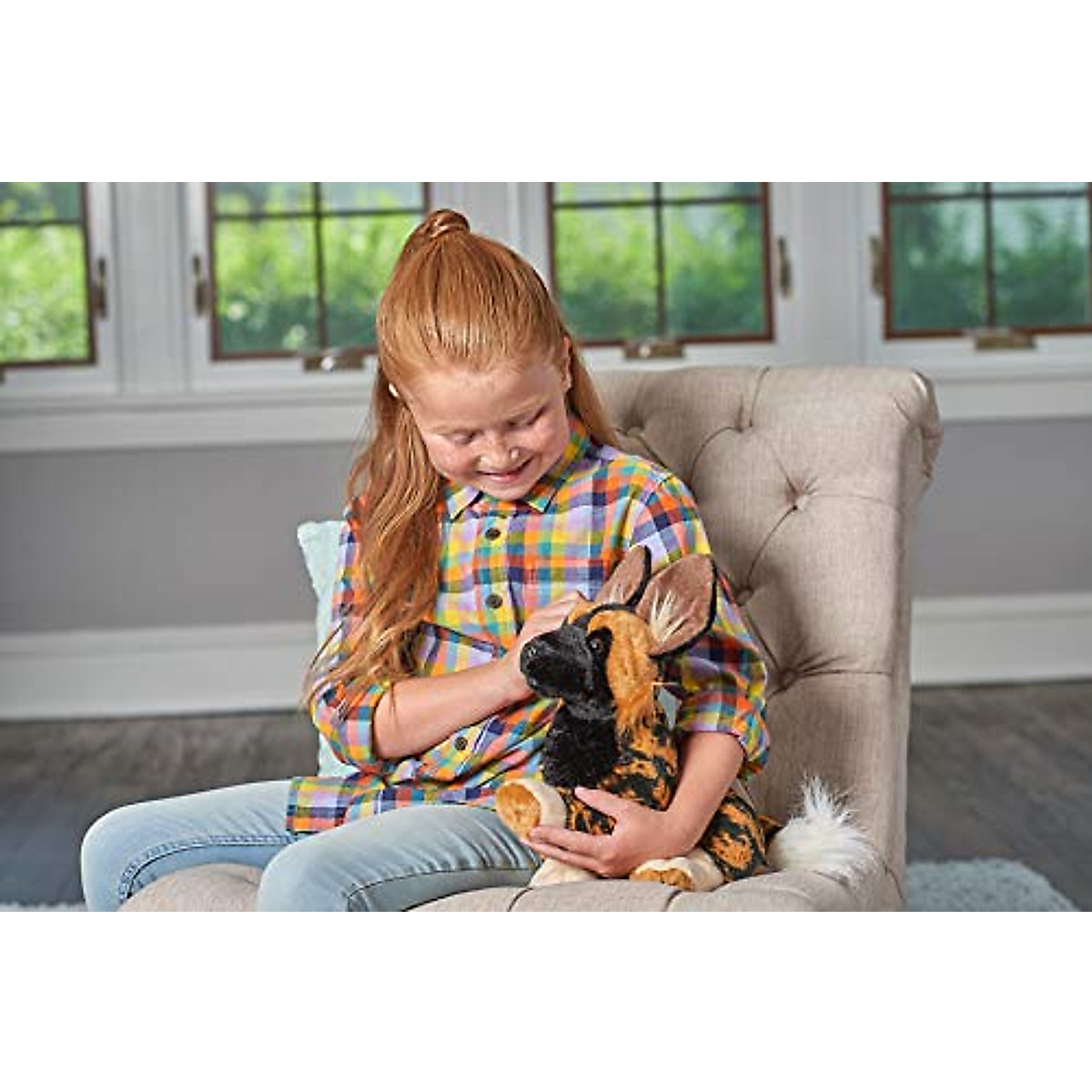 Wild Republic African Wild Dog Plush, Stuffed Animal, Plush Toy, Gifts for Kids, Cuddlekins 12 Inches