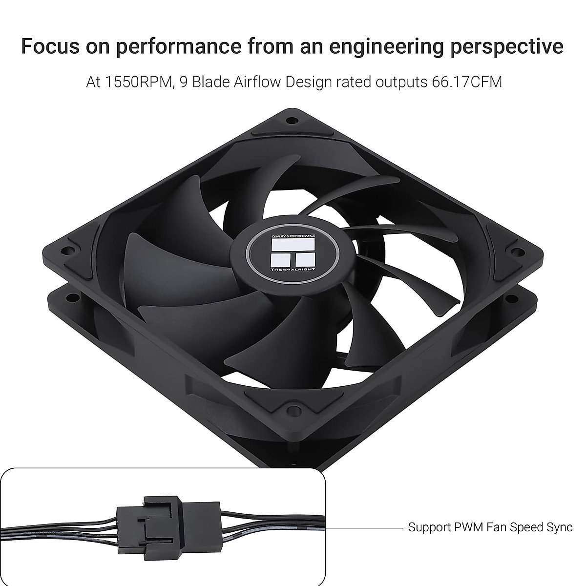 Thermalright TL-C12C X3 CPU Fan 120mm Case Cooler Fan, 4pin PWM Silent Computer Fan with S-FDB Bearing Included, up to 1550RPM Cooling Fan（3 Quantities）