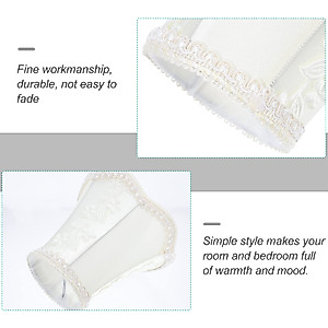 Uonlytech Table Lamp Shade Floor Lamp Pendant Light Shade, 1Pc Clip Bulb Lace Lampshade Cloth Lamp Shades for Table Lamps Wall Scones Floor Lamp Floral Lamp Shade White Chandelier
