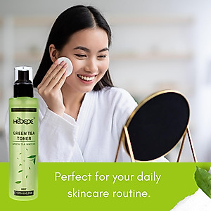 Hebepe Green Tea Matcha Facial Toner, Refreshing, and Soothing Face Toner, with Hyaluronic Acid, White Willow, Honeysuckle, Grapefruit Extract, Rosemary, 120ml