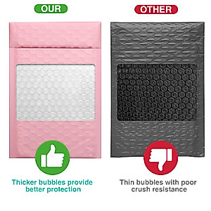 Metronic 4x8 Inch Bubble Mailer 50 Pack, Waterproof Self Seal Adhesive Shipping Bags, Cushioning Padded Envelopes for Shipping, Mailing, Packaging, Sakura Pink Bulk #000