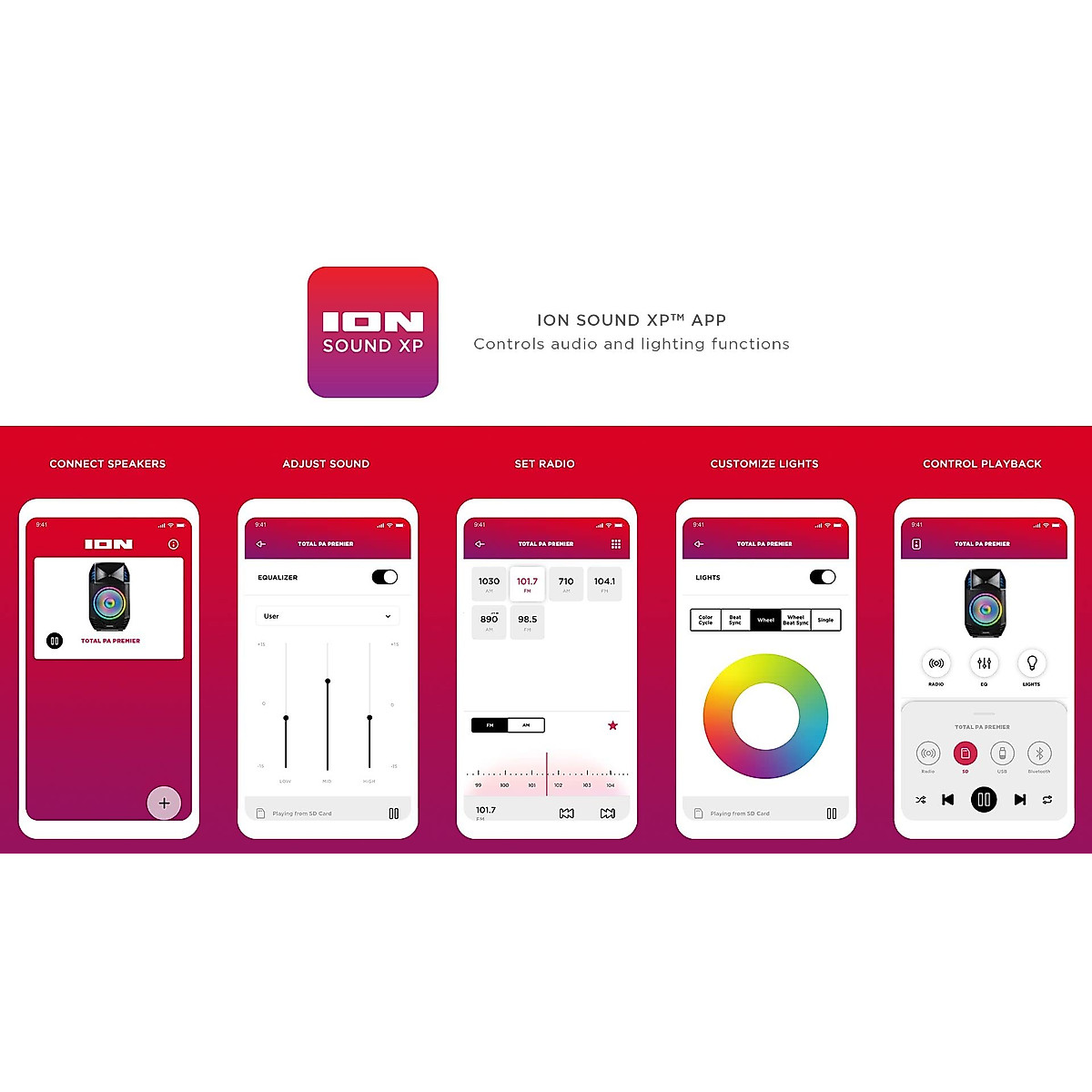 Ion PA Premier 500-Watts Karaoke Party Speaker - Robust High-Power and Bright Sound with Visual Effects and Microphone (Renewed)