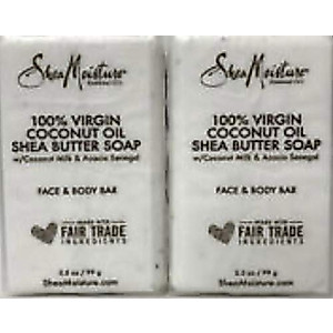 Shea Moisture Sheamoisture 100% Virgin Coconut Oil Shea Butter Bar and Face Soap 3.5 oz ( 4 Pack )