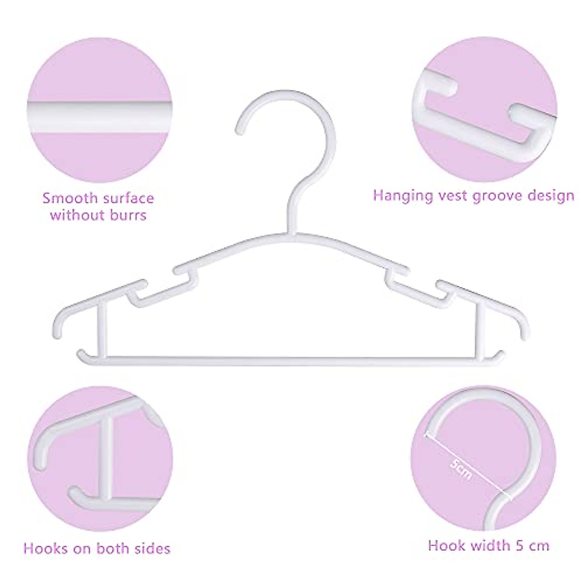 GoodtoU Kids Hangers Childrens Clothes Hangers 30Pack Plastic Infant Hangers Baby Hangers White Toddler Hangers