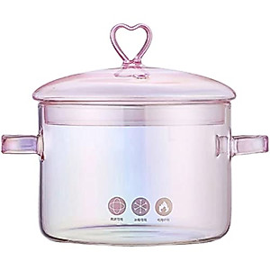 GANAZONO Clear Glasses Glass Saucepan with Cover Glass Saucepan Soup Pot Cooking Pot Saucepan with Cover for Pasta Noodle, Soup, Food Glass Pot Pasta Pot Pasta Pot Pasta Pot Korean Food