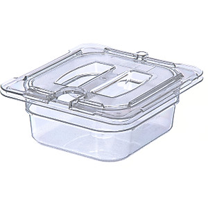 Carlisle FoodService Products 10311U07 StorPlus Sixth Size Polycarbonate Universal Handled Notched Food Pan Lid, Clear