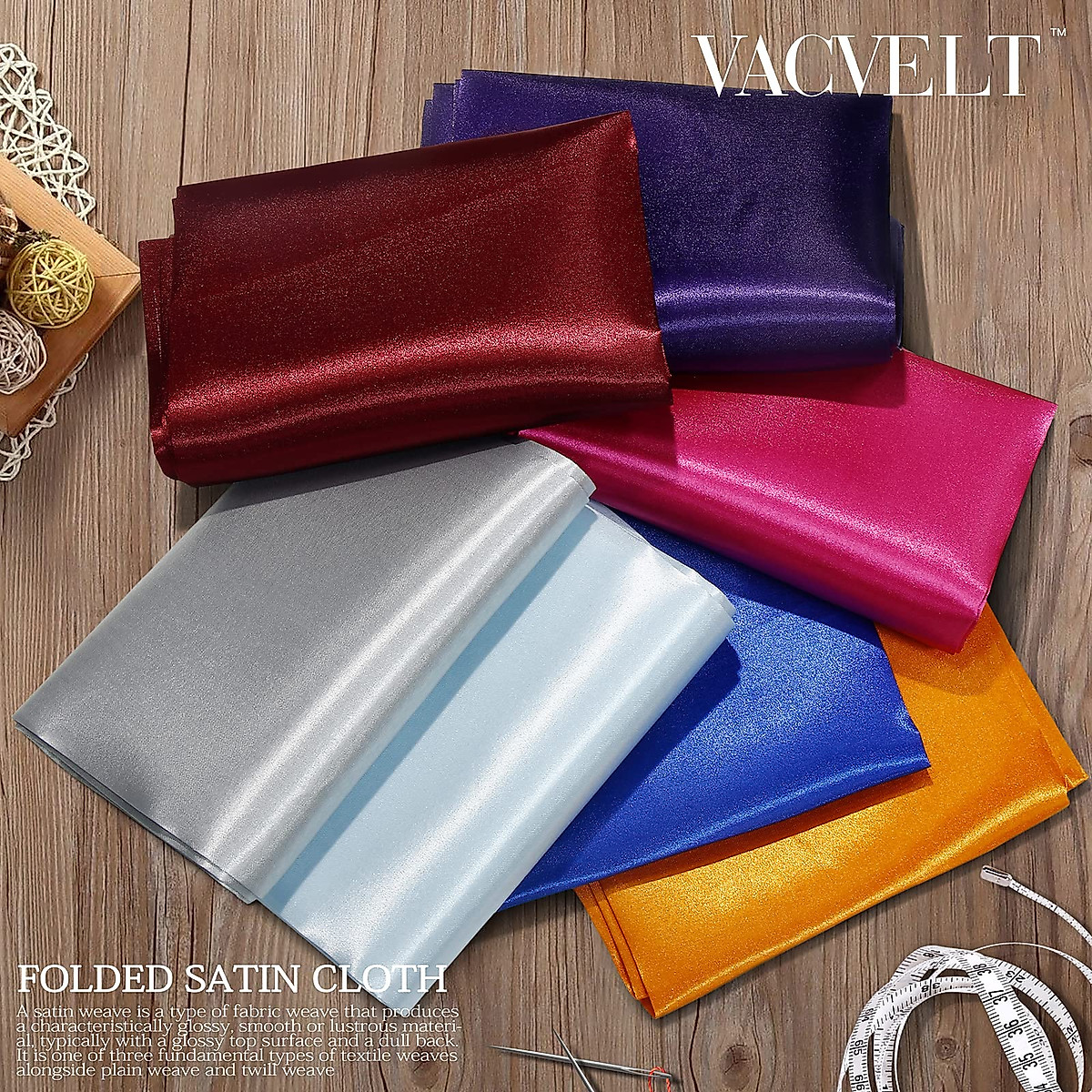 VACVELT Charmeuse Satin Fabric by The Yard, 60 Inch Wide Black Satin Fabric Shiny & Soft Cloth Fabric, Silky Satin Fabric for Bridal Dress, Wedding Decorations, Crafts, Sewing, Draping (1 Yard)
