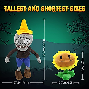 Maikerry 6pcs Plants and Zombies Plush vs Toys Sets PVZ Plush Stuffed Toys Soft Figure Doll Great Birthday Gifts for Boys and Girls