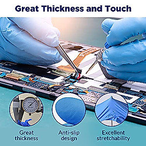 Membrane Solutions Nitrile Gloves Large 100 Count, Disposable Exam Gloves, Blue, Powder/Latex Free, Non-Sterile, 4 Mil Lightly Textured, Home (1 Box)