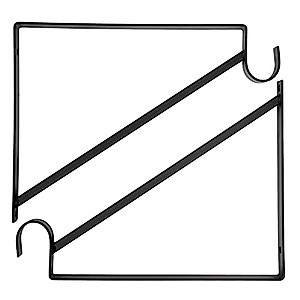 Okuna Outpost 4 Pack Heavy Duty Metal Closet Rod Support Bracket Holder for Storage, Shelving, Clothes, Wall Mounted Hanger with Screws for Easy Assembly (Black, 12.5 x 1 x 9.5 in)