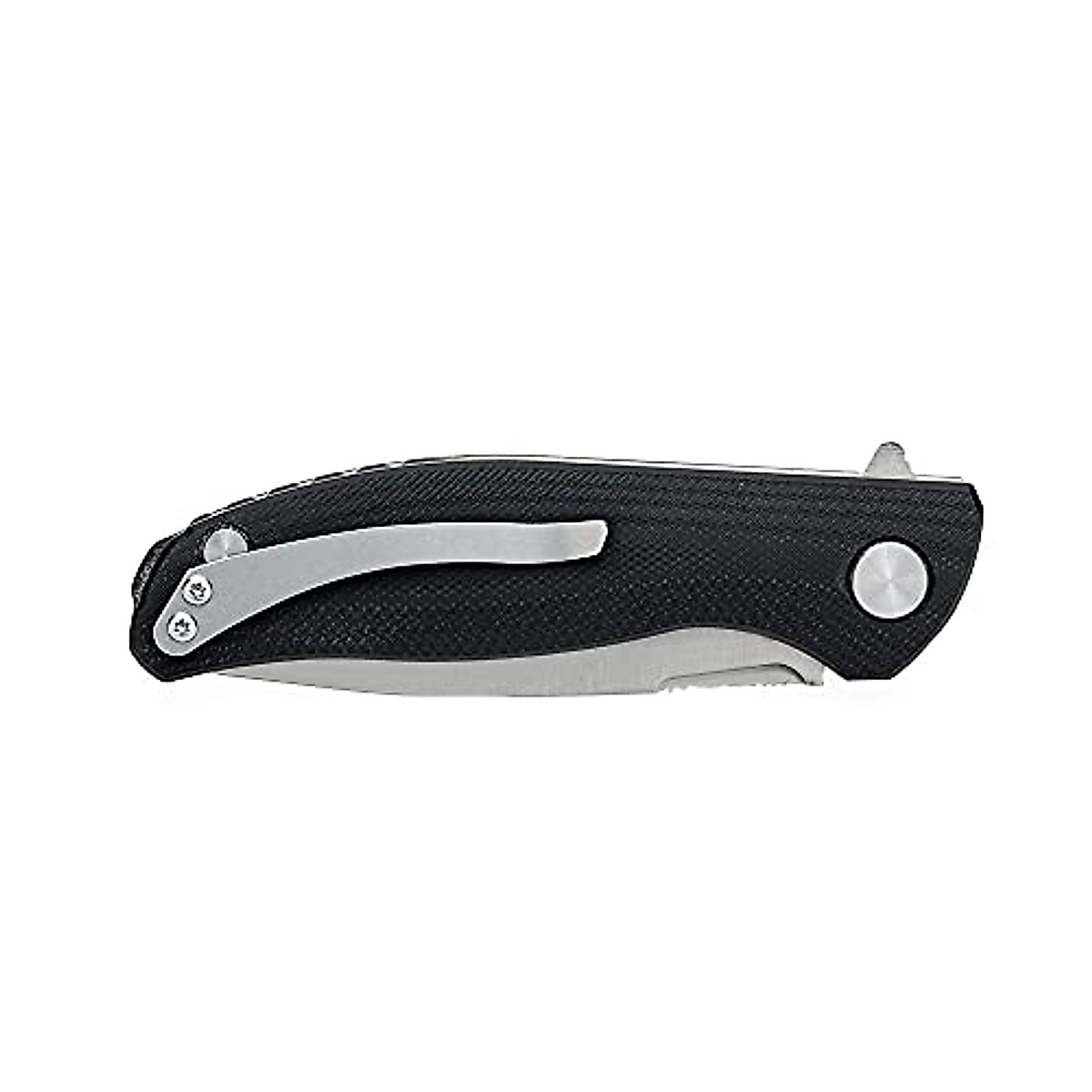 IVTT Survival Outdoor Folding Knife, EDC Multi Tool, Stainless Steel Blade with Satin Polished, G10 Handle, Bearing System, Good for Paring, Camping, Hiking, Cycling(Black)