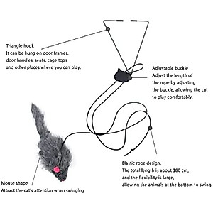Syansju 2 Pack Hanging Door Bouncing Mouse Cat Toy