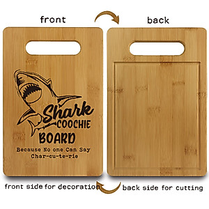 Shark Coochie Charcuterie Board for Meat and Cheese, Shark Coochie Board, Funny Cutting Board Laser Engraved Bamboo Board Serving Board Serving Tray White Elephant Gift for Friends Family