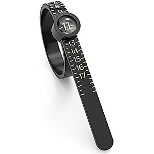 Ring Sizer, Dowsabel Ring Sizer Measuring Tool, Reusable Finger Size Measuring Tape with Magnified Glass, Clear and Accurate Jewelry Sizing Tool 1-17 USA Rings Size