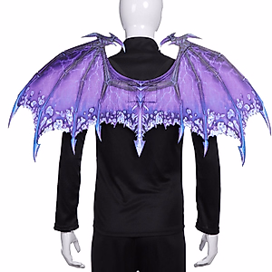 Fancyes Dragon Costume Dinosaur Wings Gift Toy Decoration Pretend Play Birthday Dragon Wing Photo Props Non Woven Fabric Carnival Nightclub Creative, Purple