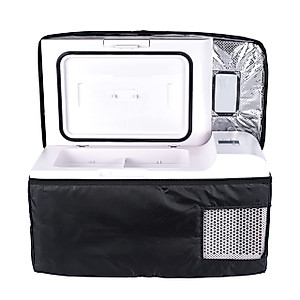 Equator Advanced Appliances 0.7 cu.ft White Portable Fridge-Freezer Tailgate Refrigerator with Retractable Handle and Wheels Digital Display Including Cover