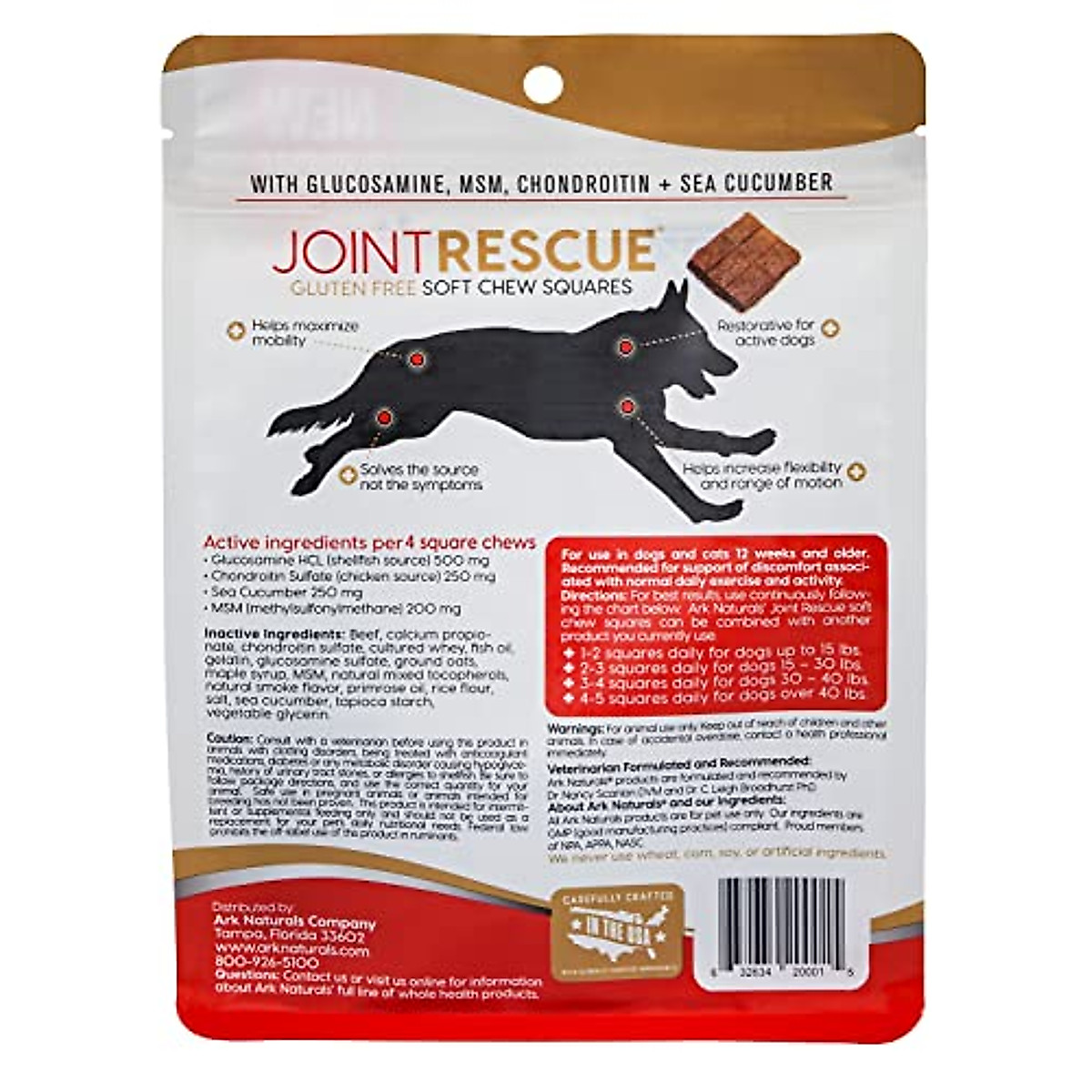 ARK NATURALS Sea Mobility Joint Rescue Dog Treats, Beef Flavor, Joint Supplement with Glucosamine & Chondroitin, 9 Ounce (Pack of 2)