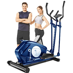 ANCHEER APP Elliptical Machine, 2021 Newest Elliptical Machine for Home Use with Pulse Rate Grips and LCD Monitor, Magnetic Smooth Quiet Driven