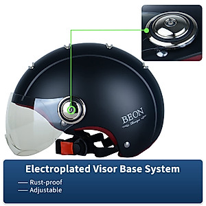 BEON Adult Bicycle Helmet with Tinted Visor Mountain & Road Bike Helmets for Men Women Cycling Helmet for Recreational Bicycling Jet Helmet for Riding Scooter