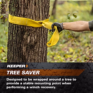 HAMPTON PROD Keeper – 3” x 6’ Tree Saver Winch Strap for Electric - 10,000 lbs. Working Load Limit and 30,000 lbs. Break Strength