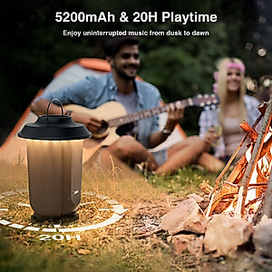 Onforu Outdoor Bluetooth Speaker with LED Lights, 2 Pack Wireless Loud Stereo Sound Lantern Speakers, True Wireless Stereo Pairing Patio Speaker for Christmas Party Garden, Bluetooth 5.0